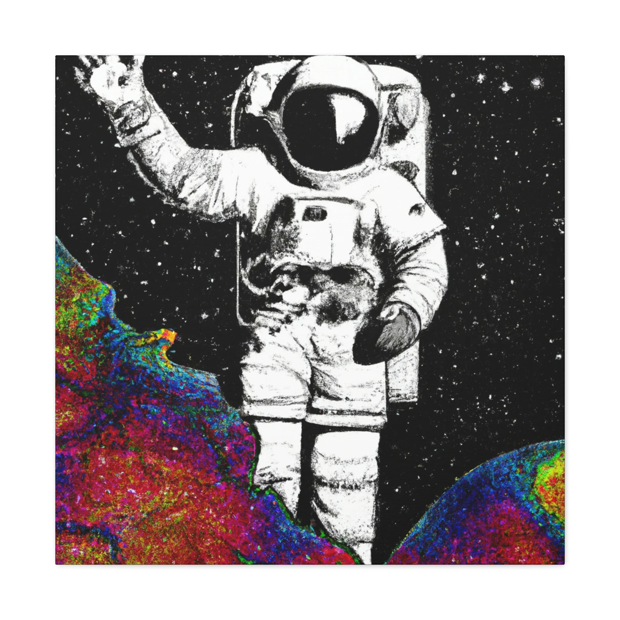 Astronaut in Pointillism - Canvas - Walmart.com