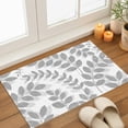 Farm Plant Leaf Door Mat 20x31.5 Inch Gray and White Branch Leaves ...