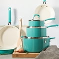 Martha Stewart Everyday Charlemont 12-Piece Aluminum Cookware Set, Teal ...