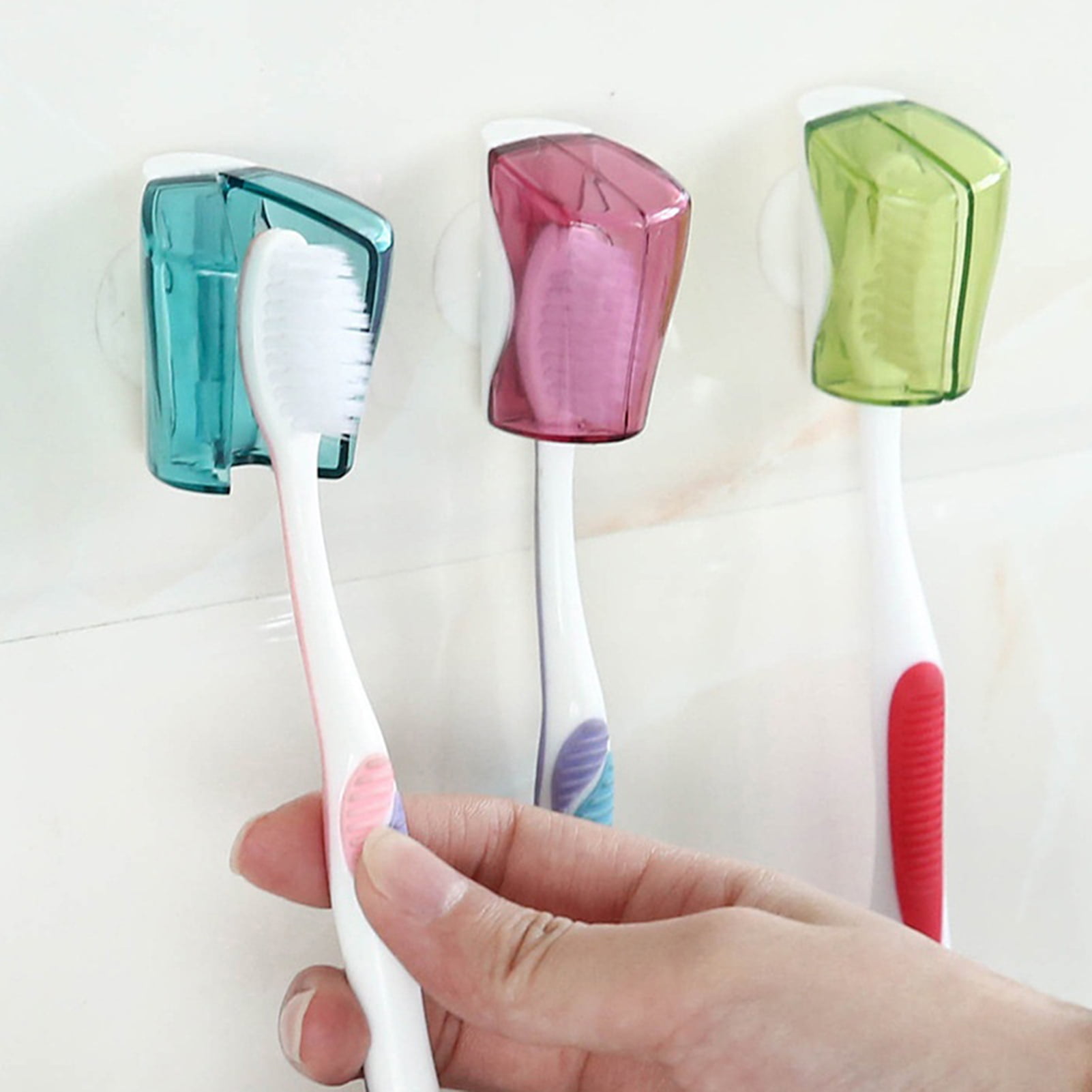 Washranp 3Pcs Wall Mount Toothbrush Holder,Multifunctional Plastic ...