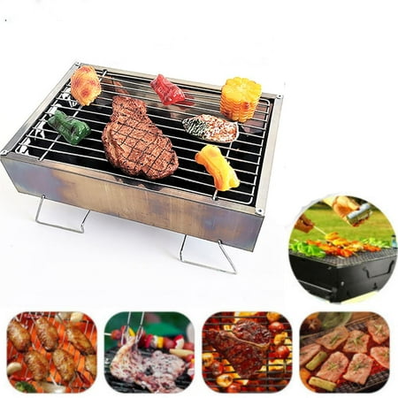 homeholiday Multi-function Charcoal Grills Portable Stainless Steel ...