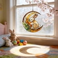 cpengpj Easter Bunny Static Cling Window Decal, White Acrylic 20x20cm ...