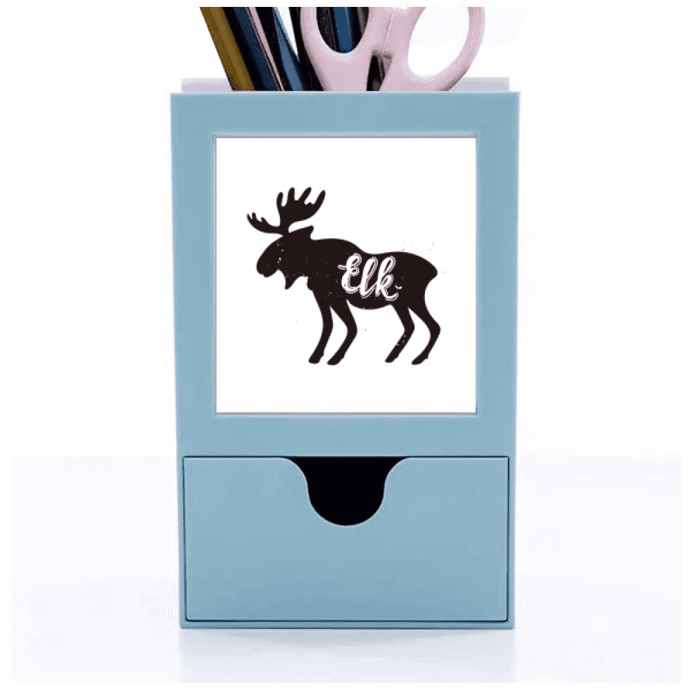 Elk Black And White Animal Desk Supplies Organizer Pen Holder Card ...