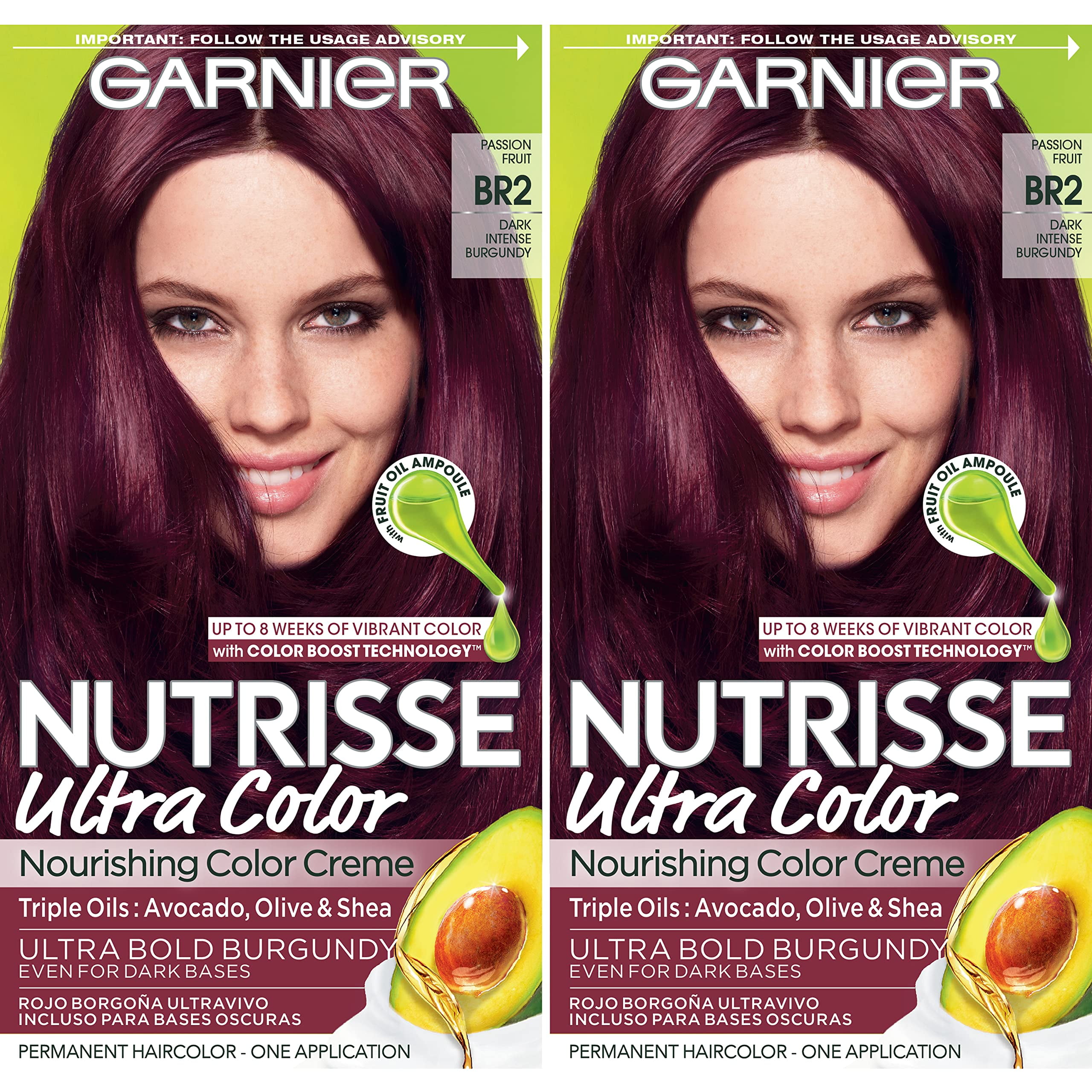 Tinte para el cabello Garnier Nutrisse Ultra Color BR2 Dark Intense ...