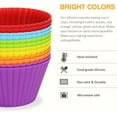 Extra Large Silicone Cupcake Muffin Cups 12 Pack - 3.54 Inch Non-stick ...