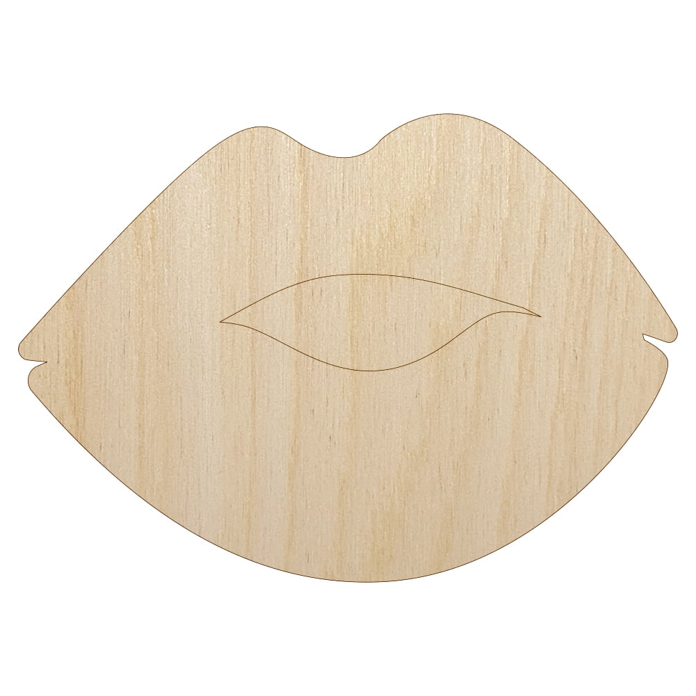 Kiss Lips Wood Shape Unfinished Piece Cutout Craft DIY Projects - 4.70 ...