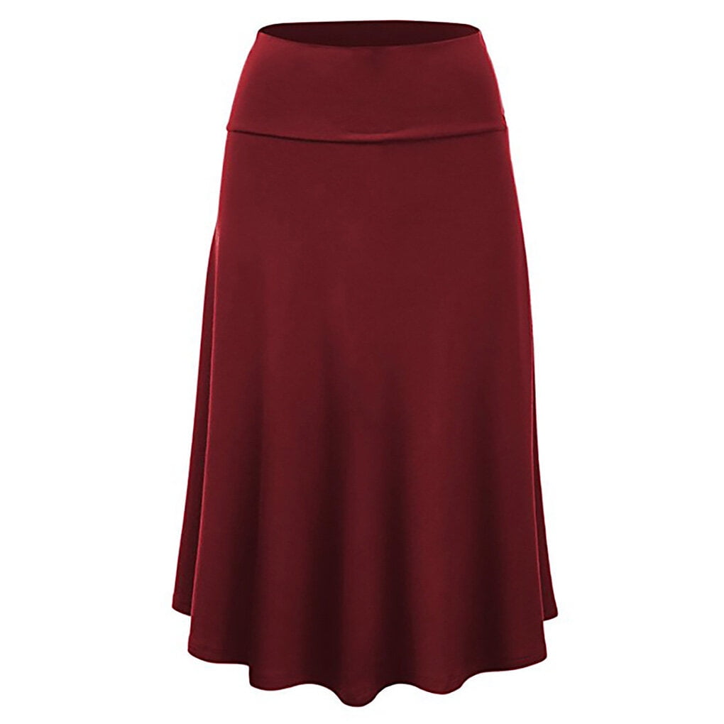 Click here for Wweixi Pleated Midi Skirt 2023 Flattering Claret X... prices