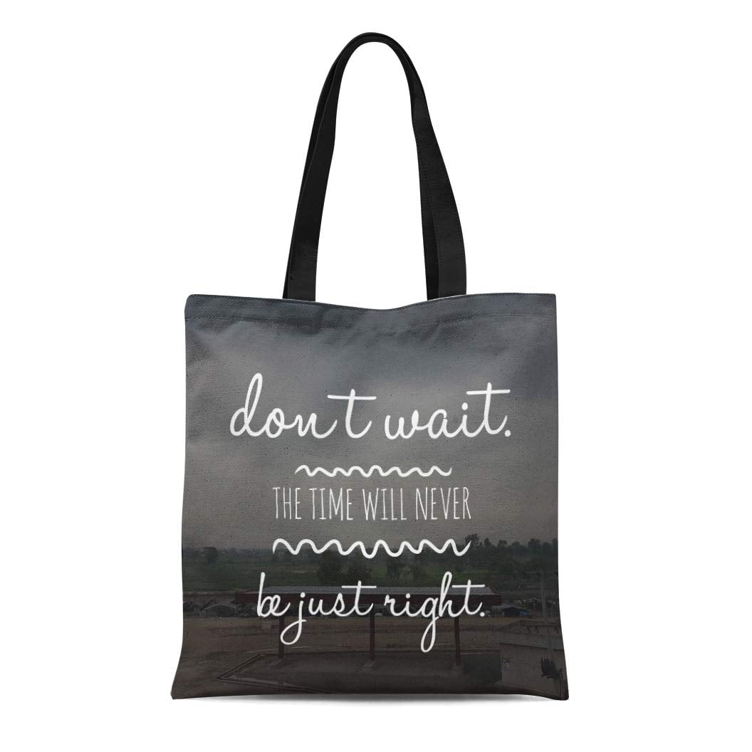 SIDONKU Canvas Bag Resuable Tote Grocery Shopping Bags Saying on Life ...
