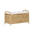 MOJO BOUTIQUE Natural Rattan Storage Trunk and Bench Lightweight ...