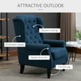 HOMCOM Living Room Button-Tufted Accent Chair with Wingback and ...