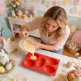5-Cavities Egg Shaped Silicone Molds, Baking Supplies for Chocolate ...
