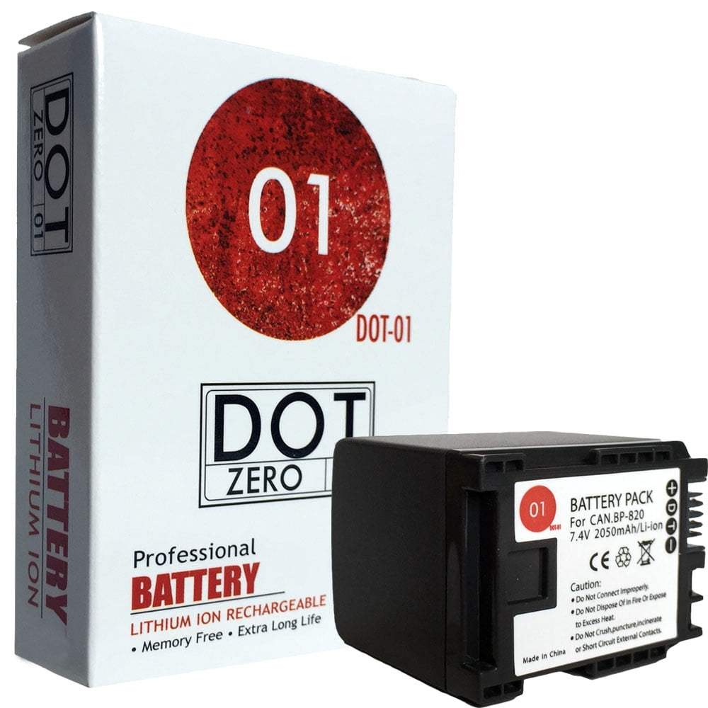 DOT-01 Brand 2050 mAh Replacement Canon BP-820 Battery for Canon XA20 ...