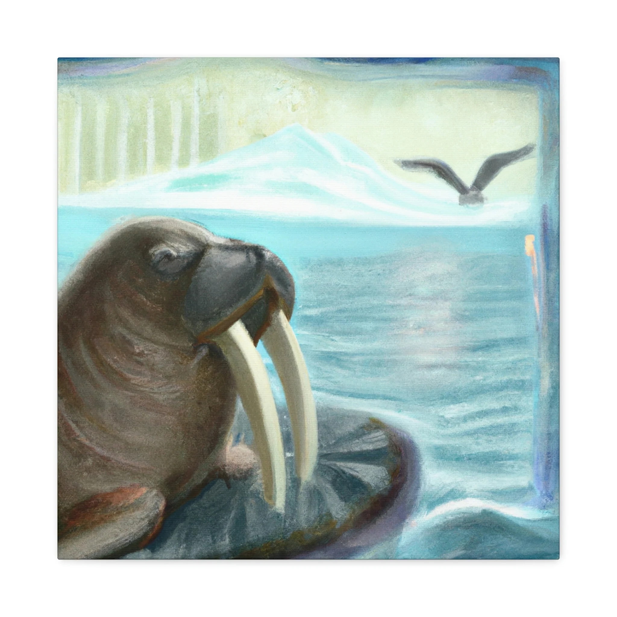 Walrus Awaiting Sunrise - Canvas - Walmart.com