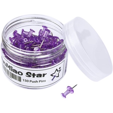 AnMiao Star 200 PCS Translucent Push Pins Map Drawing PushPiNs 1/2-Inch ...