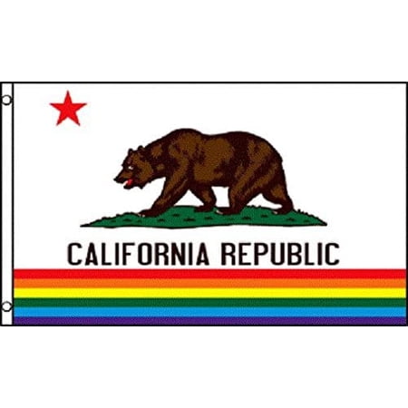 California Rainbow Flag 3' x 5' - Gay Californian Flags 90 x 150 cm ...
