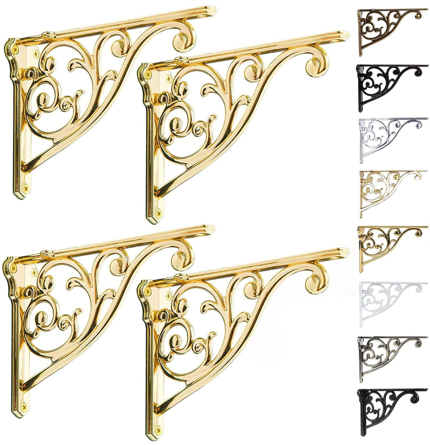 Khtumeware ornate decorative shelf brackets, 5-inch small wall mounted ...