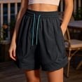 Aezemi Women Elastic Waist Sports Shorts - Elastic Waist Running Casual ...