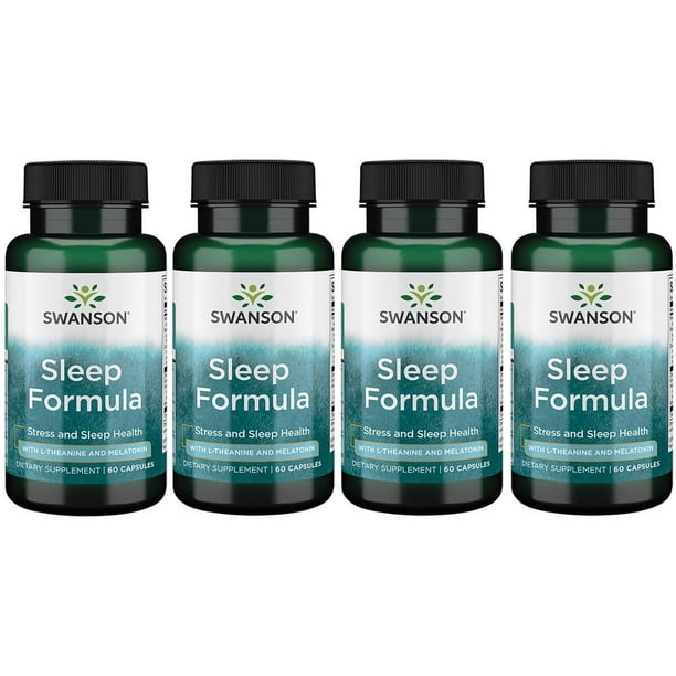 Swanson Sleep Formula with L-Theanine and Melatonin 60 Caps 4 Pack ...