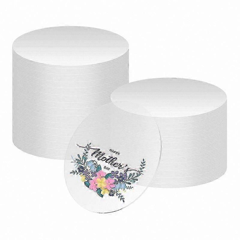 50 Pack 4 Inch Clear Acrylic Discs, 0.1cm Thick Round Sheets for ...