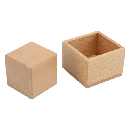 Baby Wooden Square Box Toys, Wood Box And Block Toys Brain Development ...
