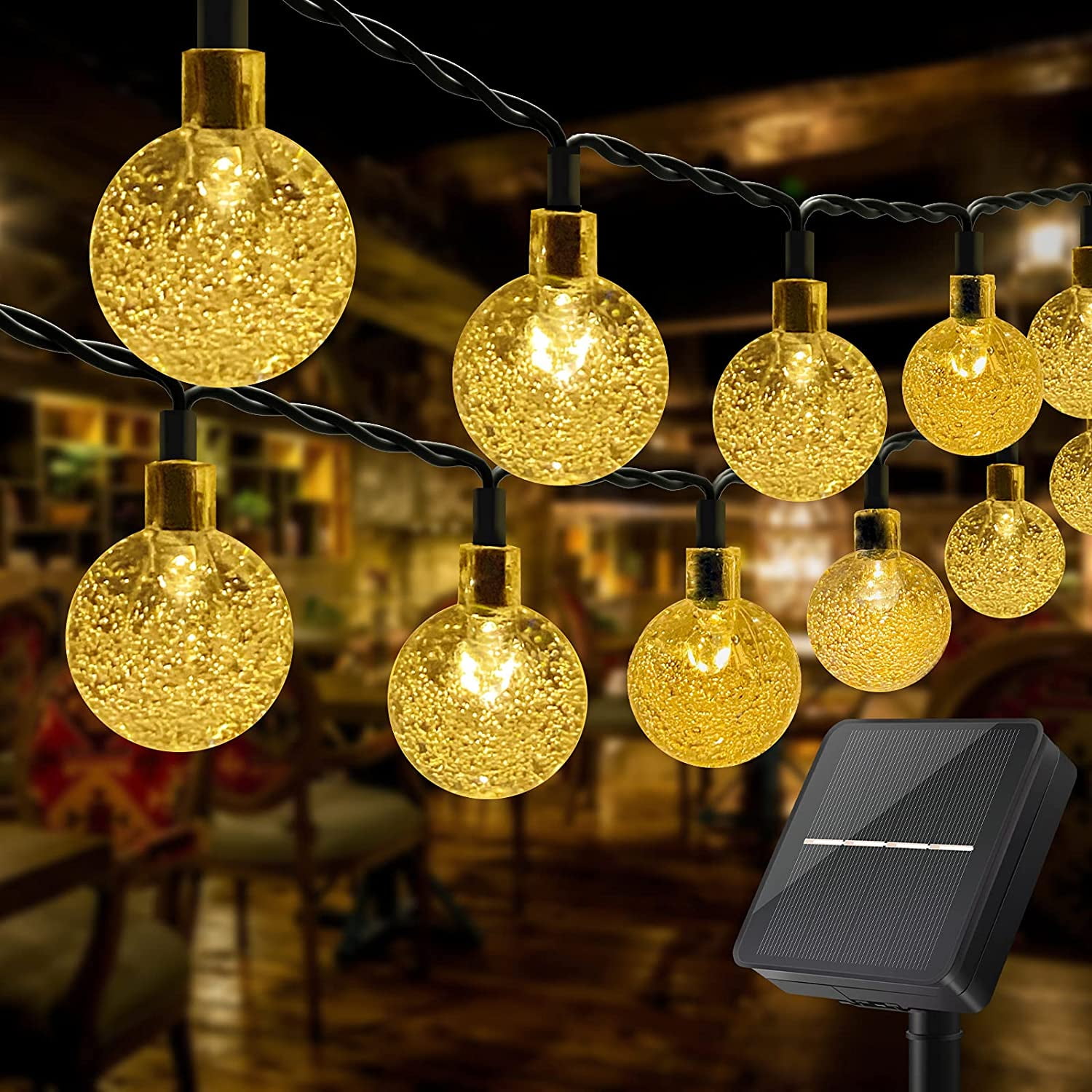 Solar fairy lights outside, LED crystal ball fairy lights outside solar ...