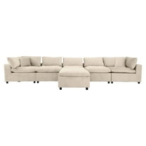 Fremont Living Room Mid Century Modern Modular Cognac Orange Velvet ...