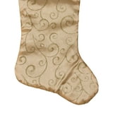 Northlight 20.5" Gold Glittered Swirl Christmas Stocking with Velveteen ...