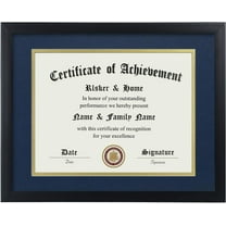 Lawrence Frames 11x14 Document/Diploma/Certificate Wall Frame, Blonde Wood & Silver, Matted to 8 ...