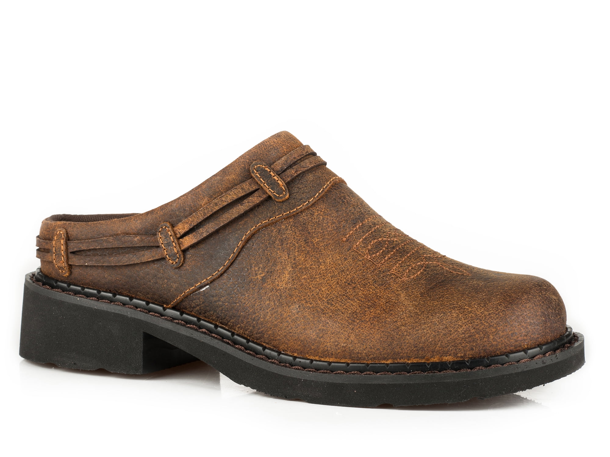 Roper Laces Womens Brown Leather Mules Shoes 6 - Walmart.com