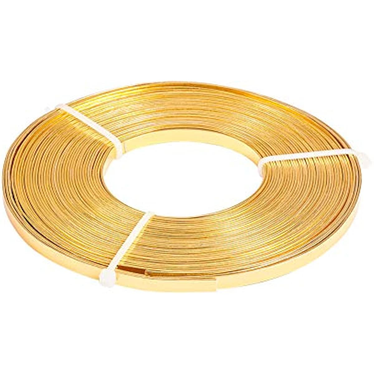 32 Feet 5mm Wide Flat Jewelry Craft Wire 18 Gauge Gold Metal Wire ...