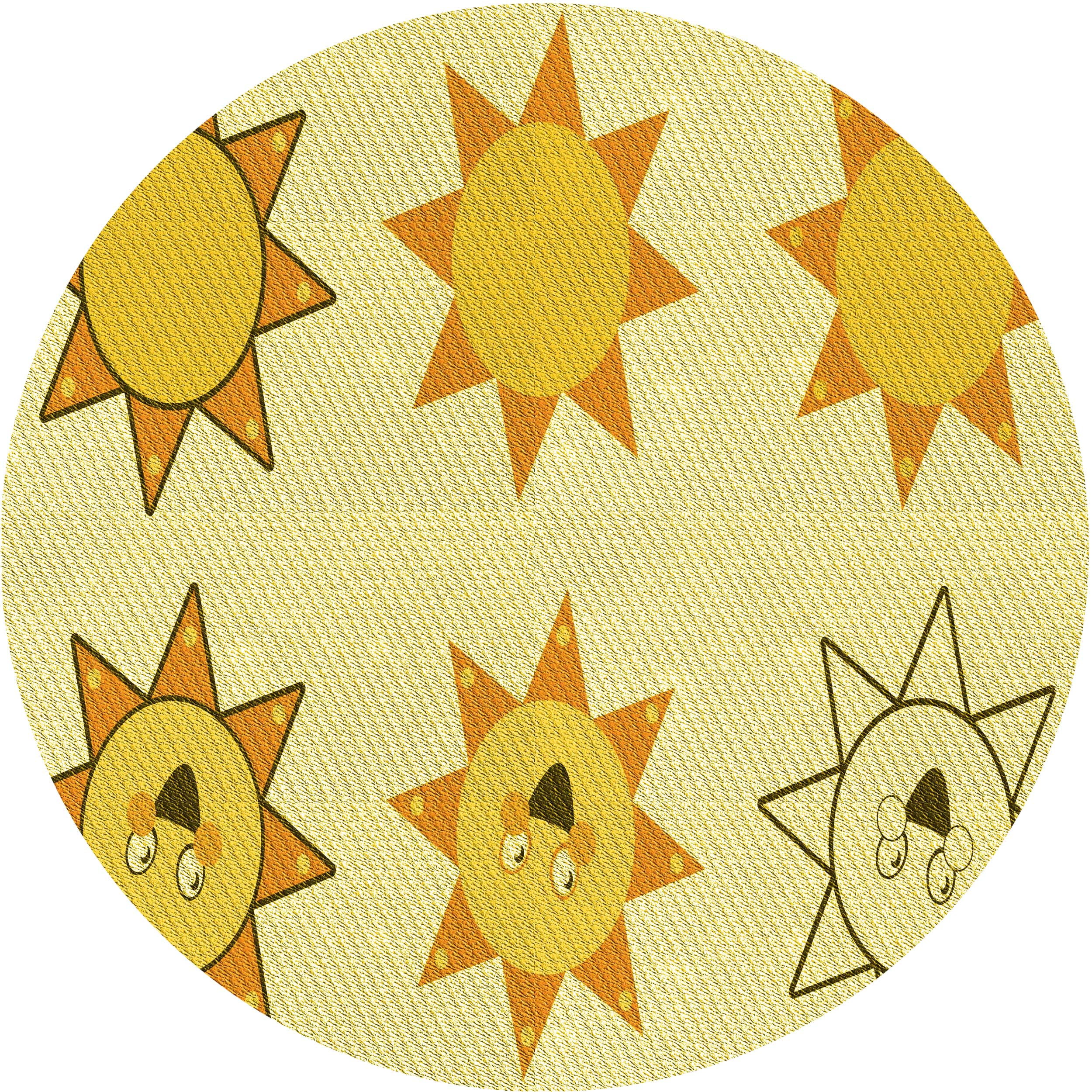 Ahgly Company Indoor Round Patterned School Bus Yellow Area Rugs, 8 ...
