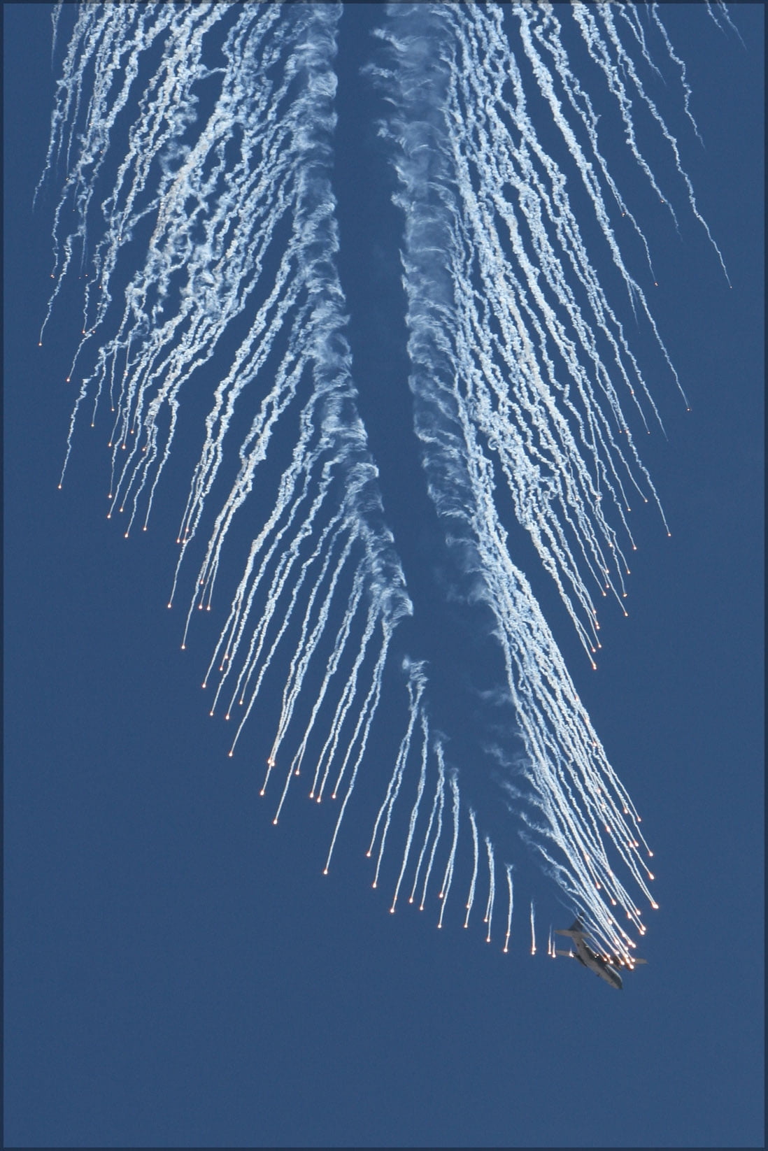 24"x36" Gallery Poster, AC-130 spooky spectre Gunship drops chaff and ...