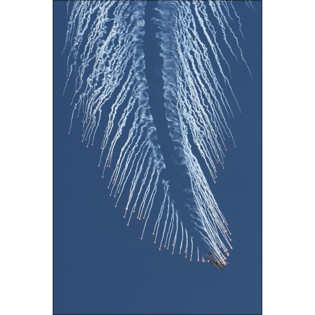 24"x36" Gallery Poster, AC-130 spooky spectre Gunship drops chaff and ...