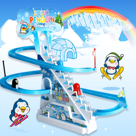 Penguin Chasing Playset, Playful Penguin Race Track Penguin Climbing ...