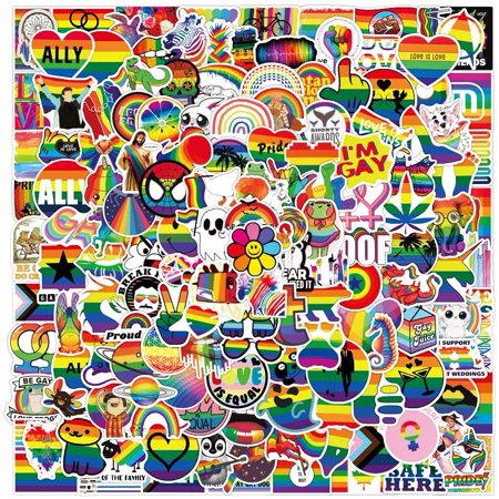 Rainbow Stickers 200 Pcs Vinyl Waterproof Rainbow Sticker Pack ...