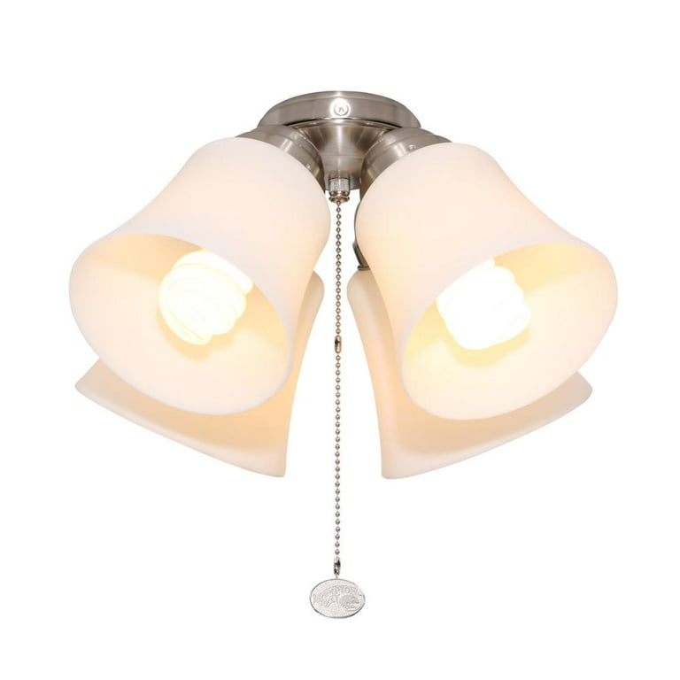 Universal Ceiling Fan Light Kit 4 Brushed Nickel | Shelly Lighting Universal Ceiling Fan Light Kit 4 Brushed Nickel | Shelly Lighting