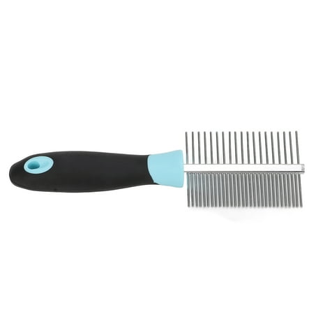 Double Sided Pet Comb, Wide Stainless Steel Cat Grooming Comb Ergonomic ...