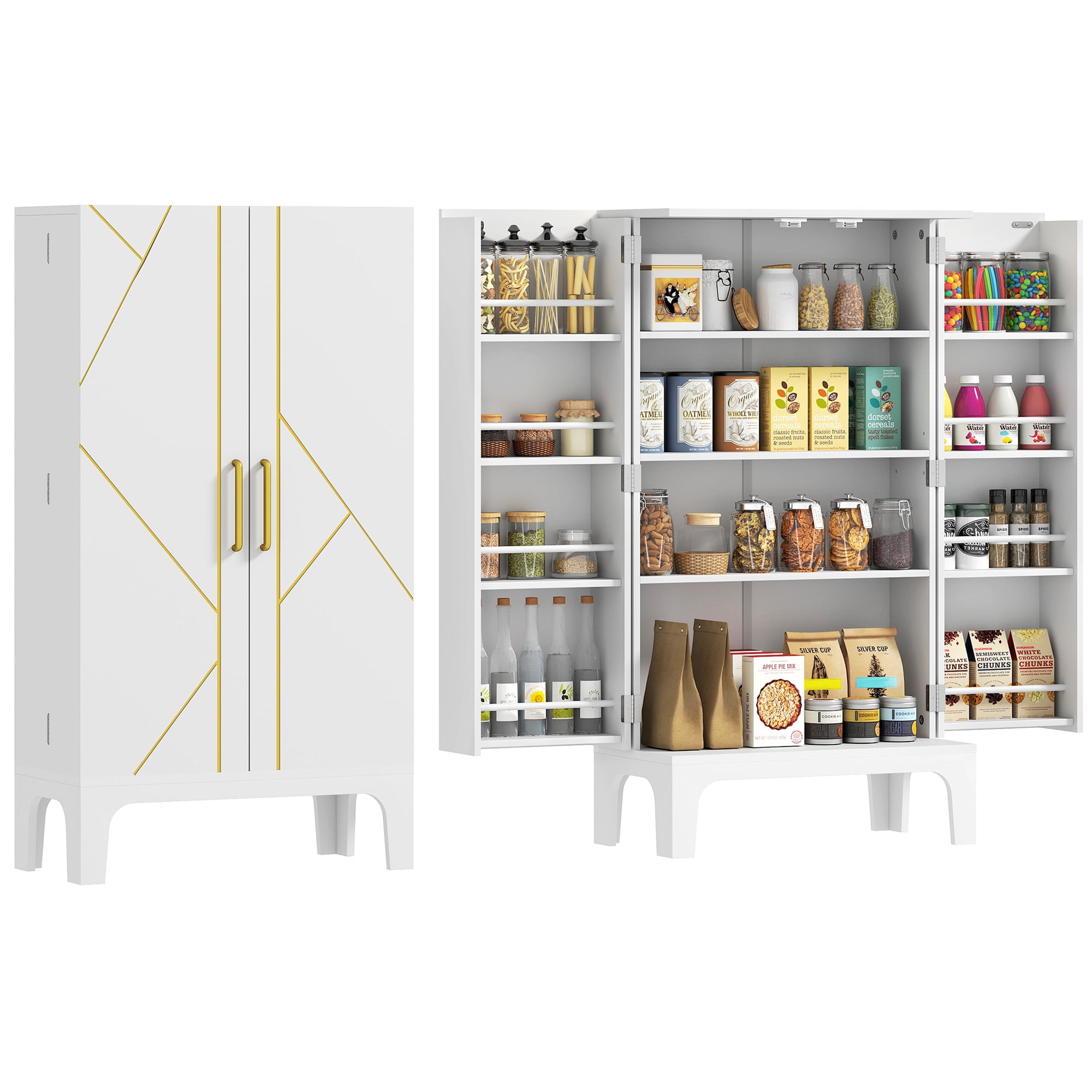 Click here for Homcom Kitchen Pantry Storage Cabinet W/ 4-Tier Sh... prices