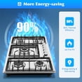Gas Cooktop 33 Inch, Built-in Gas Stove Top of 304 Stainless Steel with ...