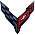 C8 Corvette Trunk BLACK Crossed flag Metal Under Lid Frunk Emblem ...