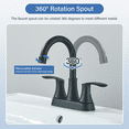CES Matte Black Bathroom Sink Faucet 2 Handle 4 Inch Centerset Vanity ...