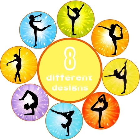 500 Pieces Gymnastics Roll Stickers Gymnastics Art Girl Stickers Round ...