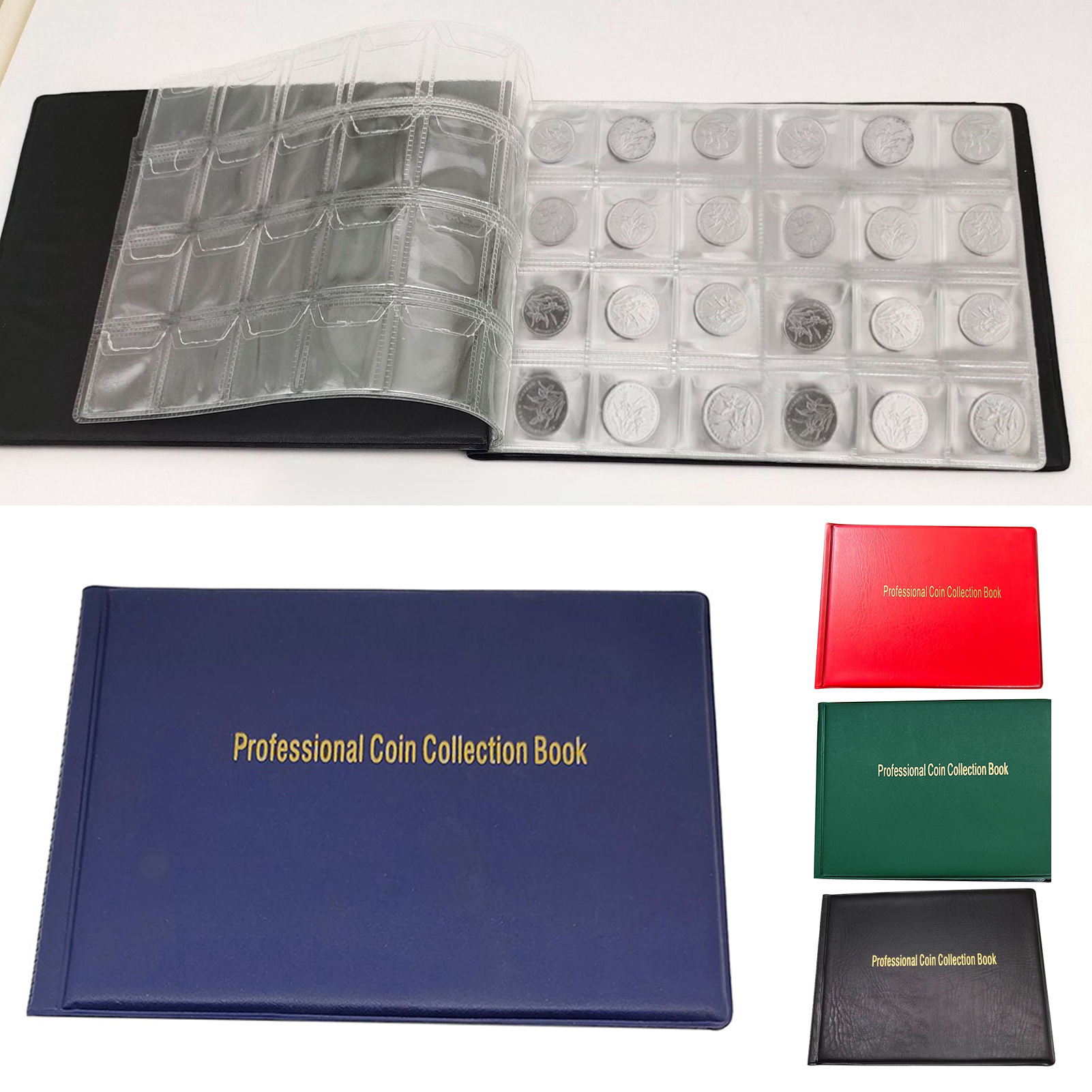 Hesroicy Coins Collection Album - 240 Pockets across 10 Transparent PVC ...