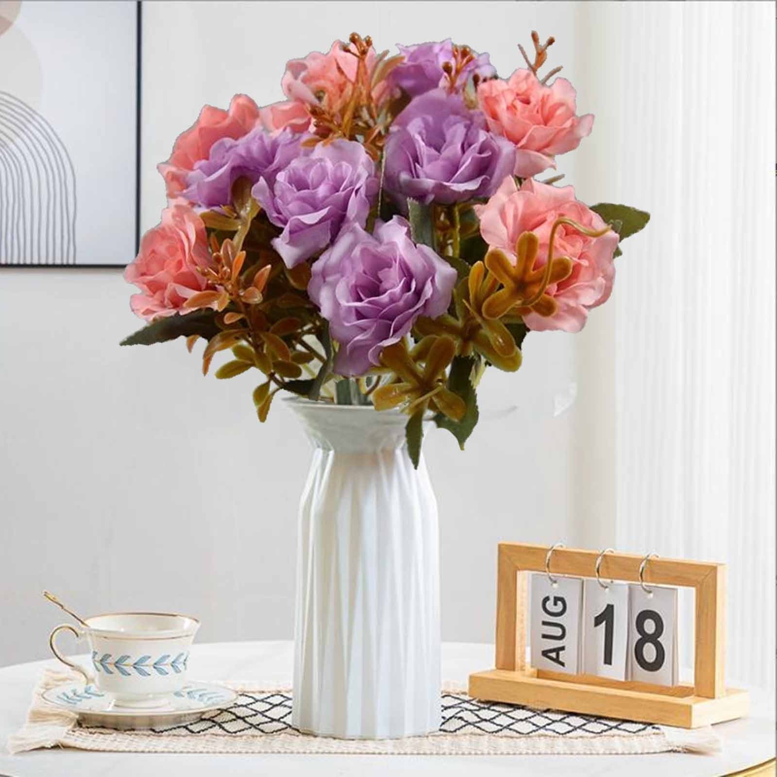 Click here for Blaxill Artificial Diamond Rose Flowers 5-Branch B... prices