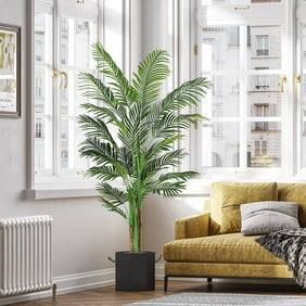 Puleo International 4 ft. Pre-Lit Artificial Palm Tree with 150 UL ...