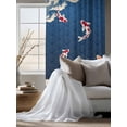 Blue Ocean Waves Sheer Curtains 72 Inch Long 1 Panel Japanese Style Red ...