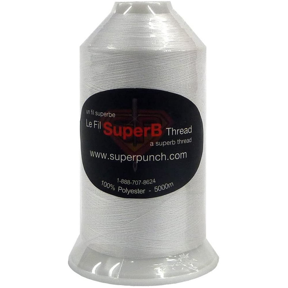 SuperB Polyester Embroidery Thread 40wt 5000m. White 010 - Walmart.com ...