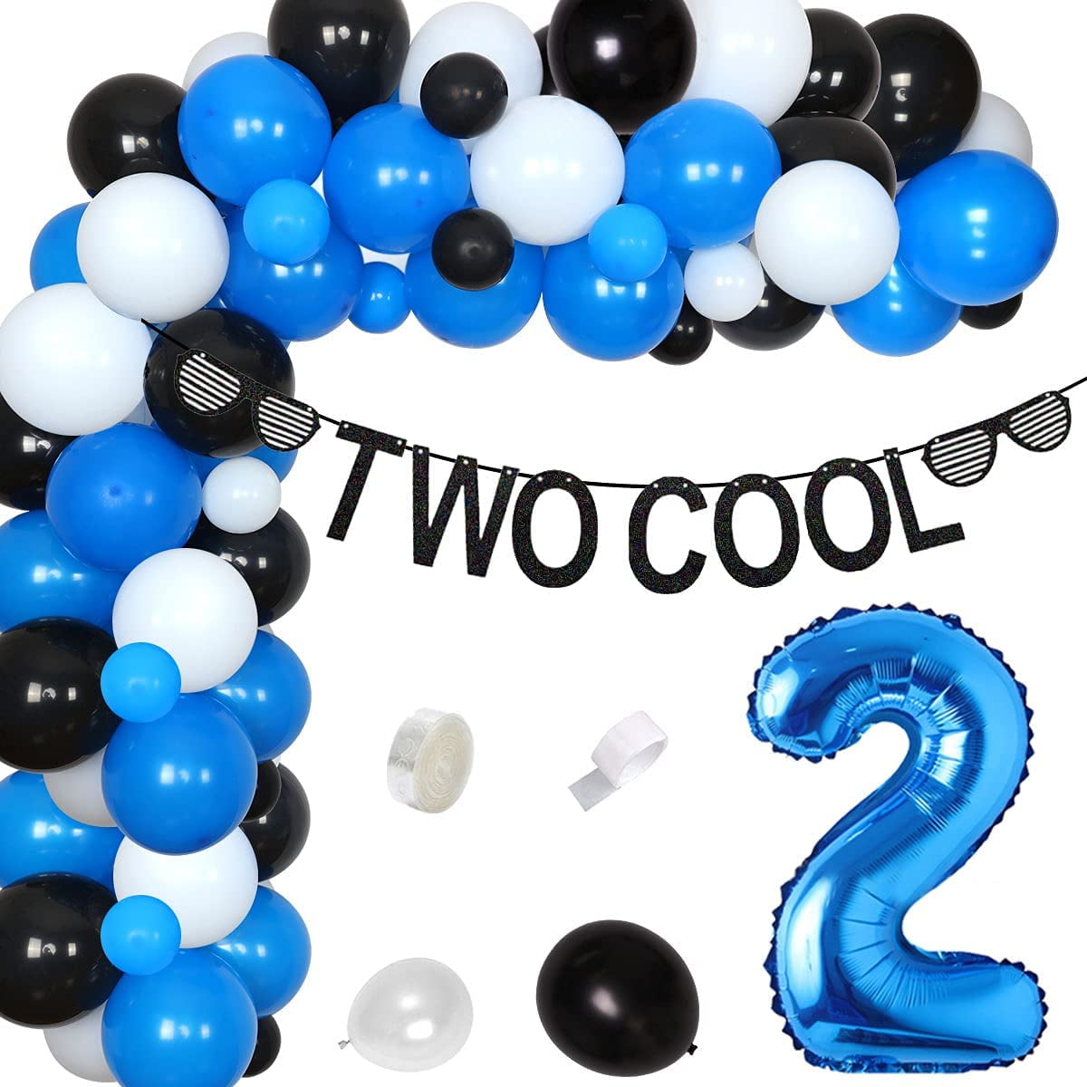 Two Cool Birthday Party Supplies 2nd Birthday Decorations for Boys Blue ...