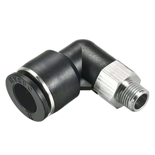 Uxcell Push to Connect Tube Fitting,Male Elbow,12mm Tube OD x 1/8 NPT Thread - Walmart.com