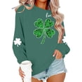 BRGZLK Women's St. Patrick's Day Sweatshirt Shamrock Irish Print Round ...